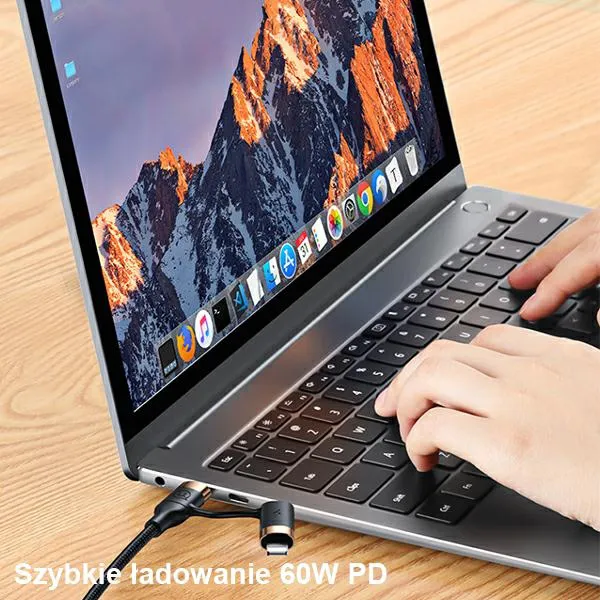 Zasilanie: Kabel USB-C/USB-A - USB-C/Lightning USAMS czarny | AB Foto